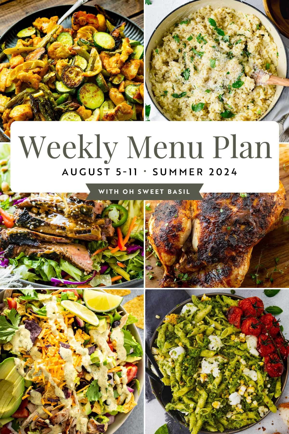 Weekly Menu Plan - Aug. 5 to Aug. 11