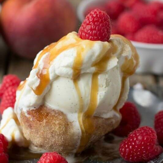 Deep Fried Peaches and Ice Cream [+ Video] - Oh Sweet Basil