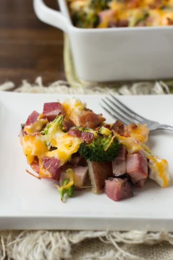 Leftover Ham Casserole with Potatoes & Cheese - Oh Sweet Basil