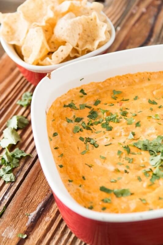 Cheesy Chicken Tortilla Queso Dip