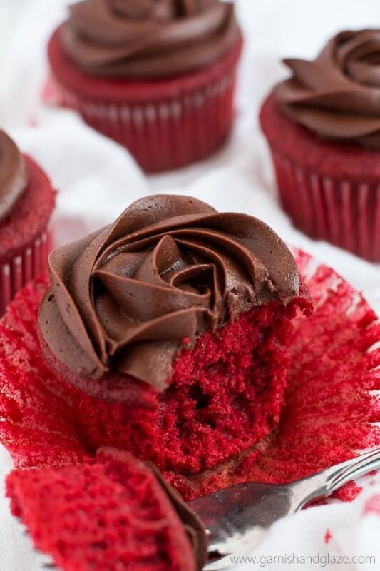 Chocolate Rose Red Velvet Cupcakes