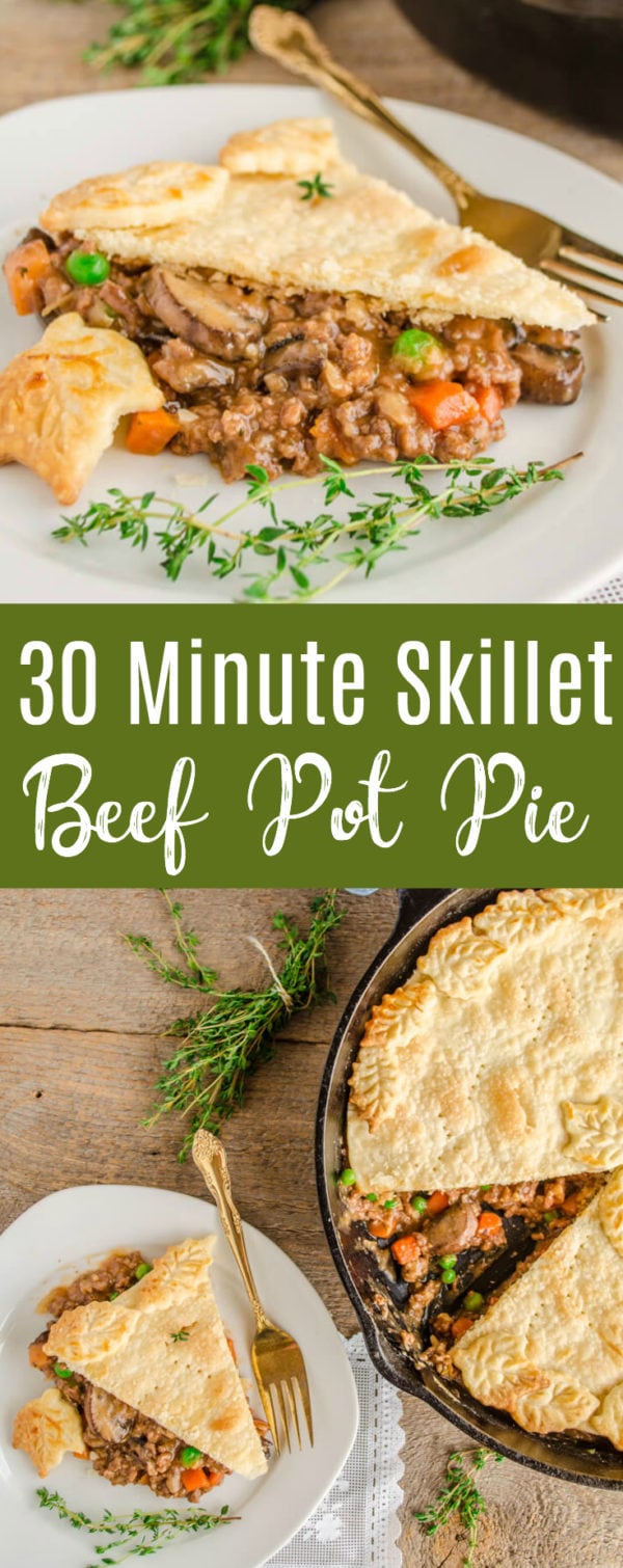 30-Minute Skillet Beef Pot Pie Recipe (Quick & Easy!) - Oh Sweet Basil