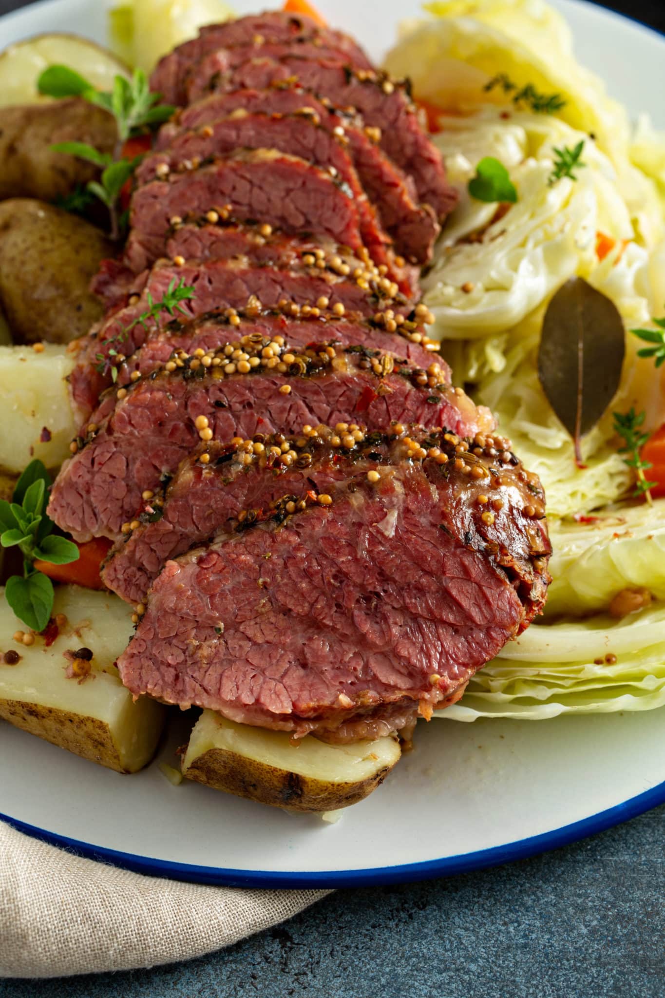 Slow Cooker Corned Beef and Cabbage - Oh Sweet Basil