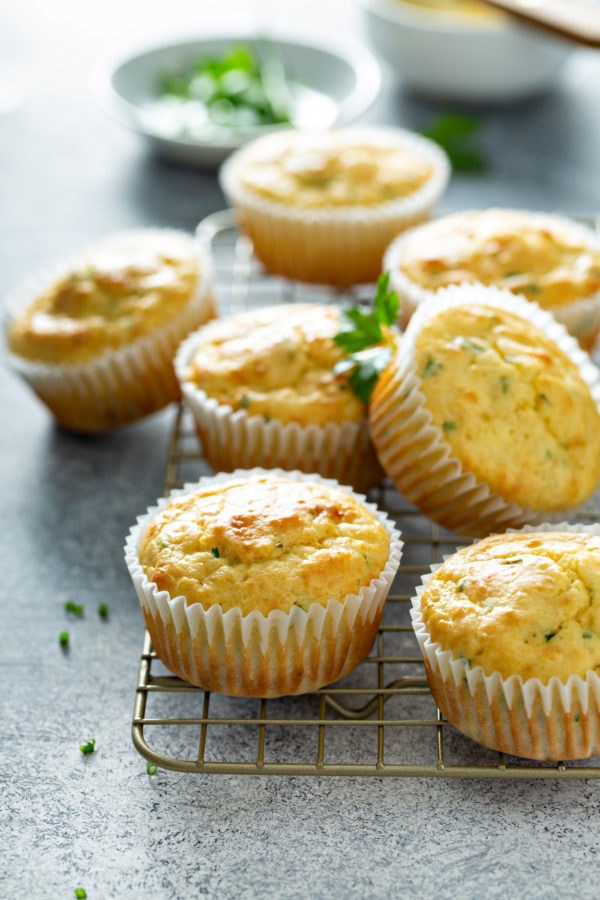 Quick and Easy Feta Muffins - Oh Sweet Basil