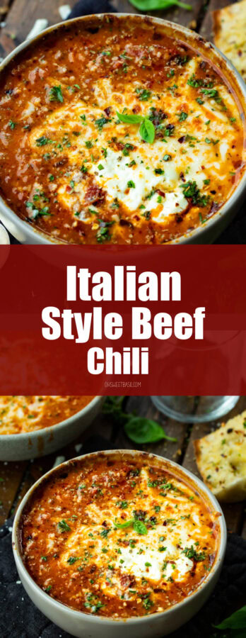 Italian Style Beef Chili {ONE POT MEAL} - Oh Sweet Basil