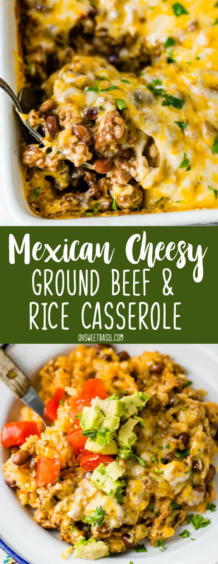 Cheesy Ground Beef & Rice Mexican Casserole (+ Video) - Oh Sweet Basil