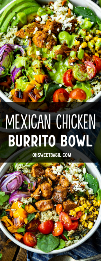 Mexican Chicken Burrito Bowl - Oh Sweet Basil