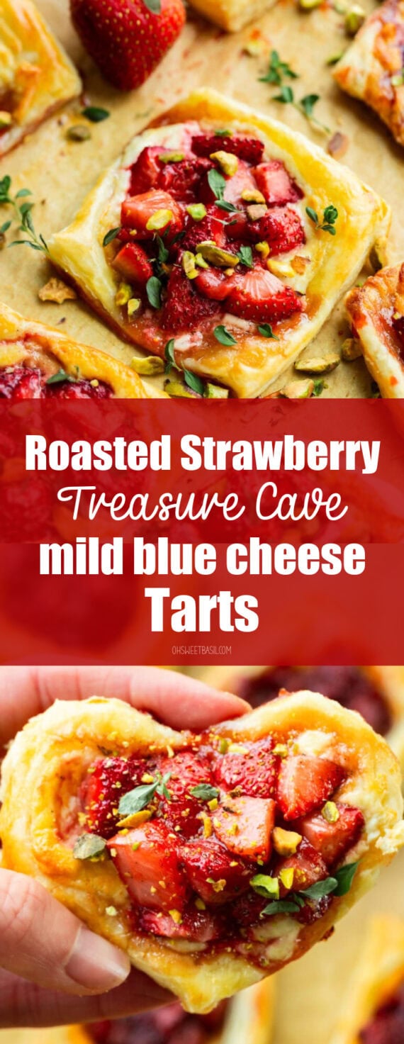 EASY Roasted Strawberry Treasure Cave Mild Blue Cheese Tarts [+Video]