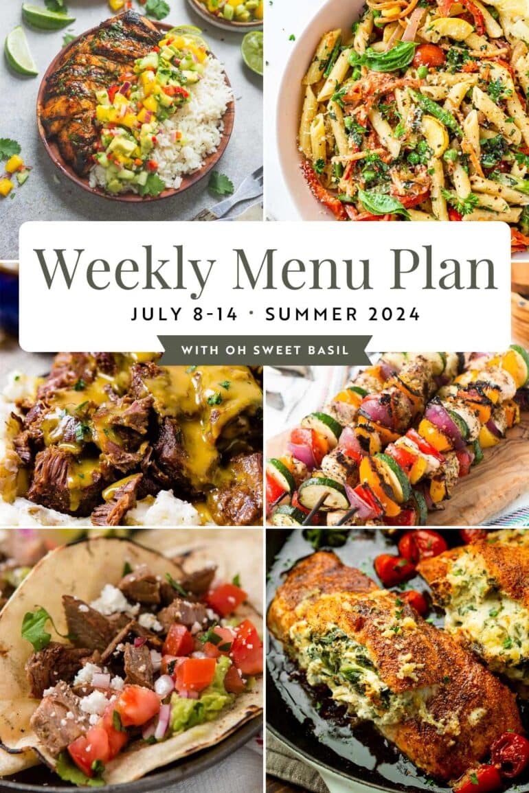 Weekly Menu Plan - Jul. 8 to Jul. 14