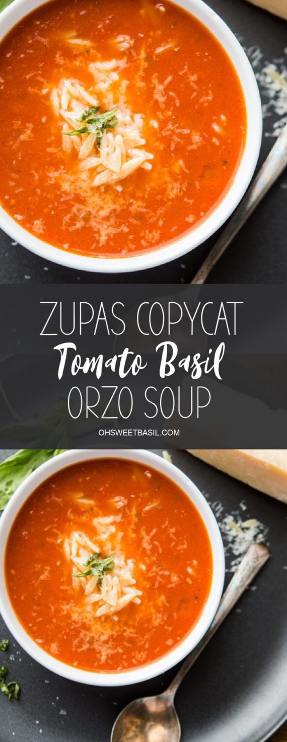Zupas Copycat Tomato Basil Orzo Soup
