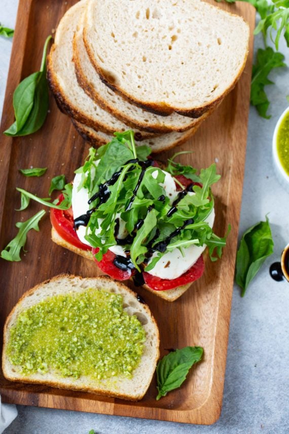 Balsamic Glazed Caprese Sandwich (Fast & Healthy!) - Oh Sweet Basil