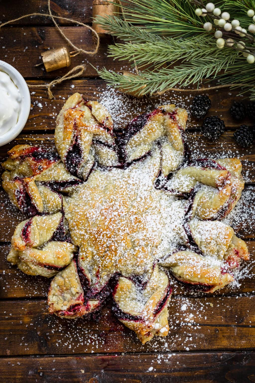 Blackberry Puff Pastry Snowflake