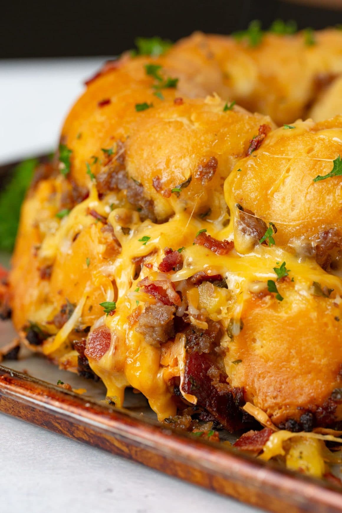 Breakfast Cheesy Pull Apart Bread (+ Apple & Sausage!) - Oh Sweet Basil