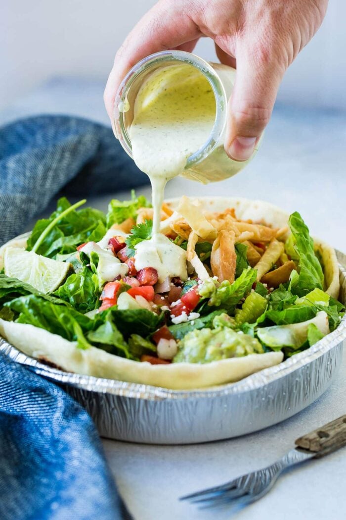 Cafe Rio {Copycat} Creamy Tomatillo Cilantro Ranch Dressing [+ Video]