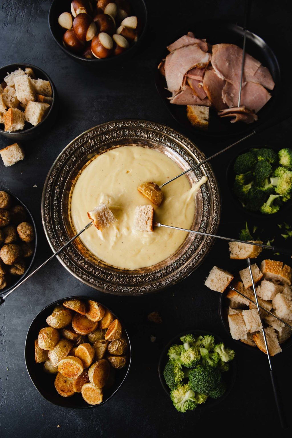 Perfect Cheese Fondue and What to Dip in It - Oh Sweet Basil