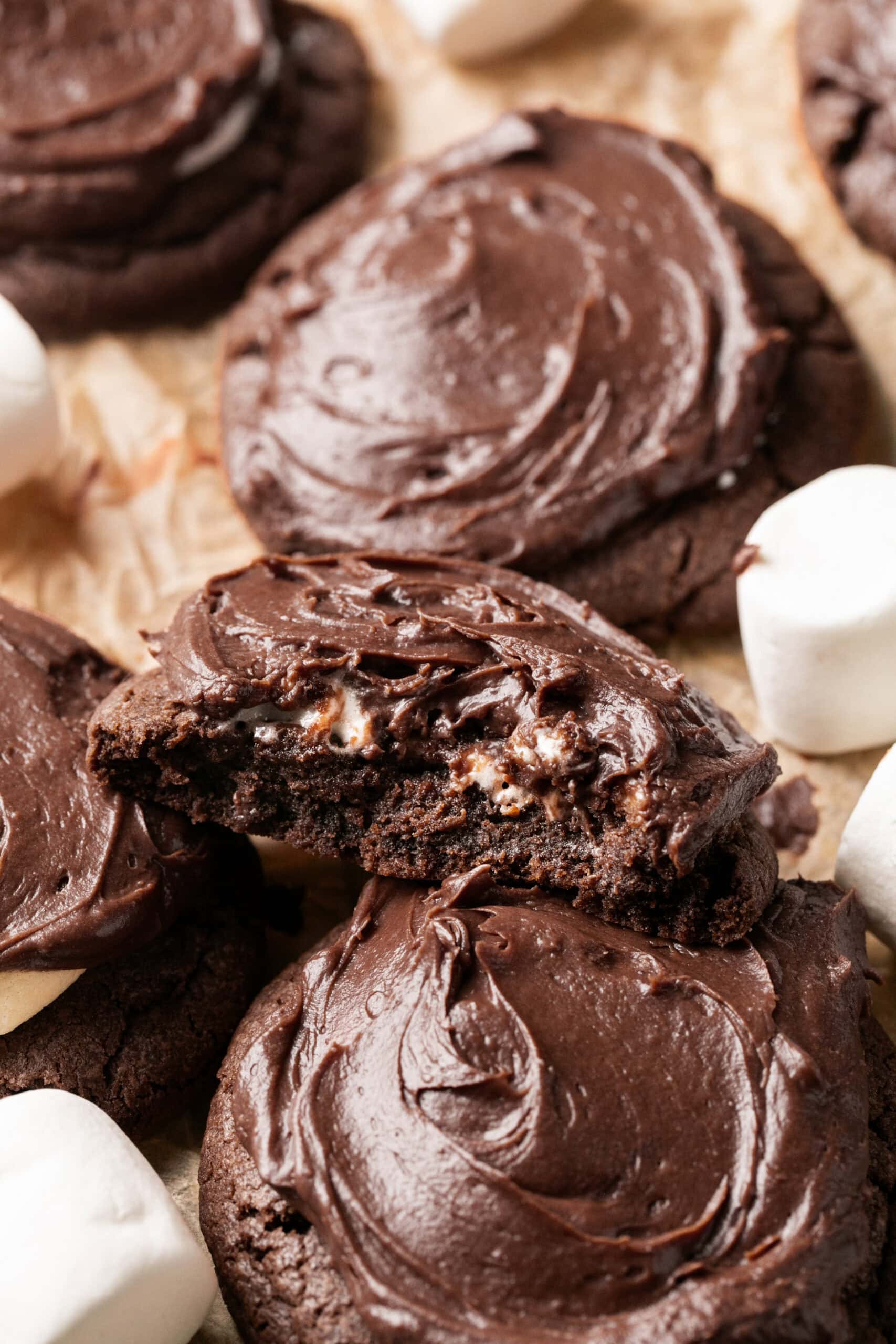Chocolate Marshmallow Cookies - Oh Candy Basil - Street Food Spectacle