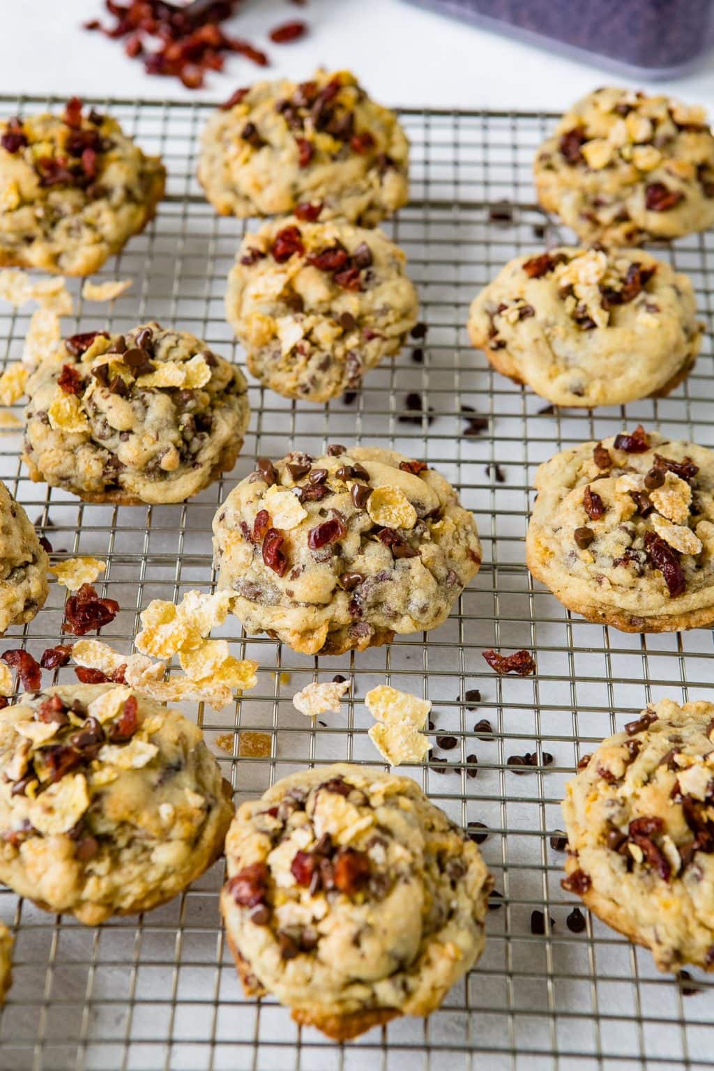 Craisin Frosted Flake Chocolate Chip Cookies - Oh Sweet Basil