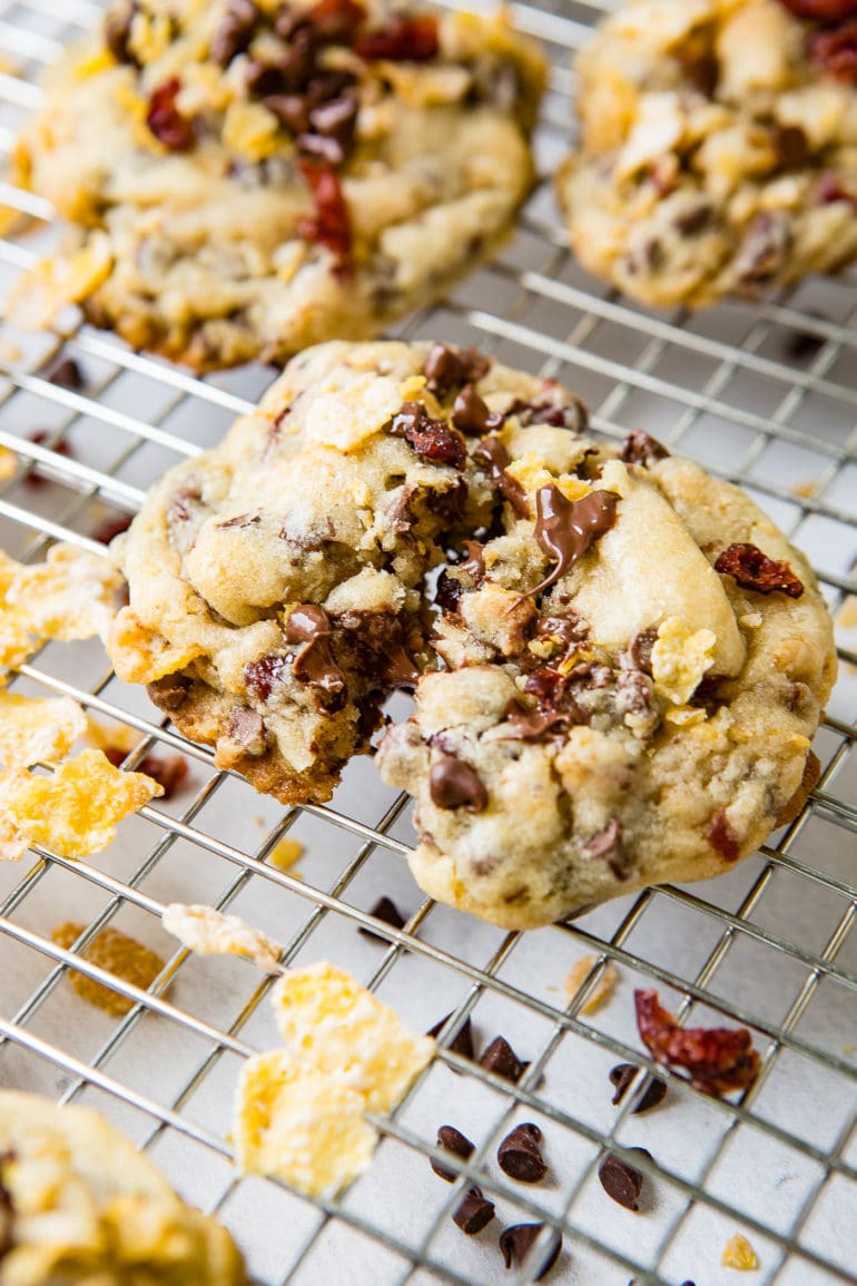 Craisin Frosted Flake Chocolate Chip Cookies - Oh Sweet Basil
