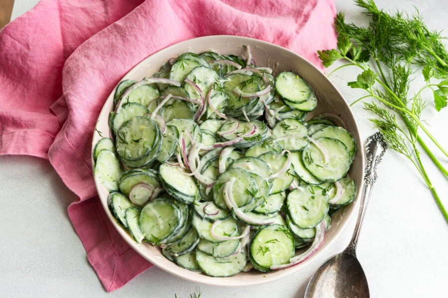 Creamy Cucumber Salad Recipe