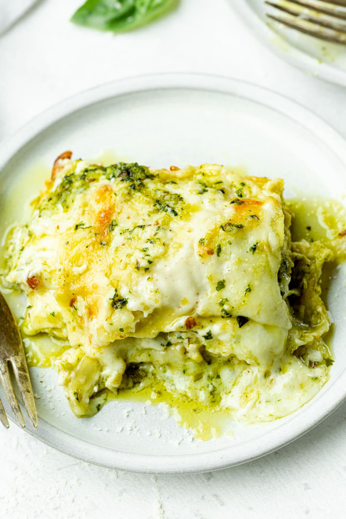 Quick and Easy Creamy Chicken Pesto Lasagna