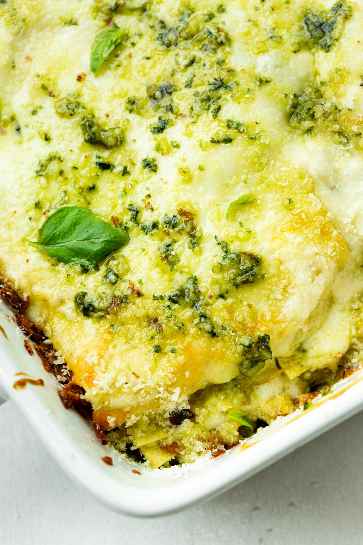 Quick and Easy Creamy Chicken Pesto Lasagna