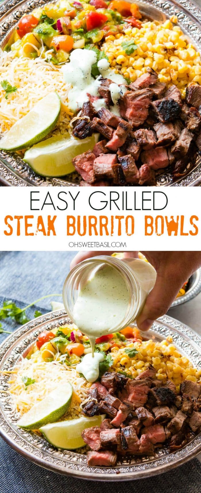 Easy Grilled Steak Burrito Bowls