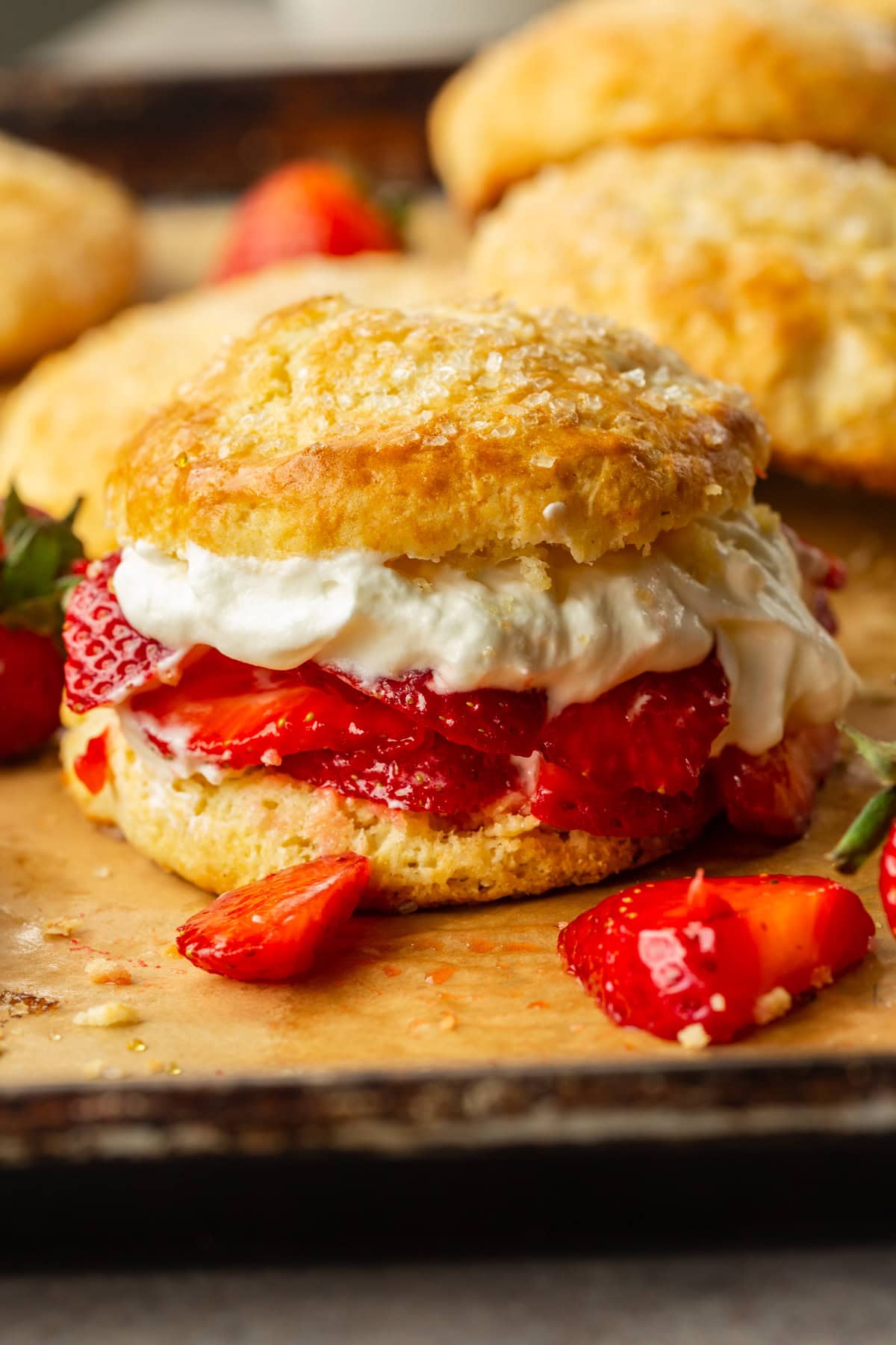 Homemade Strawberry Shortcake with Biscuits Recipe - Oh Sweet Basil