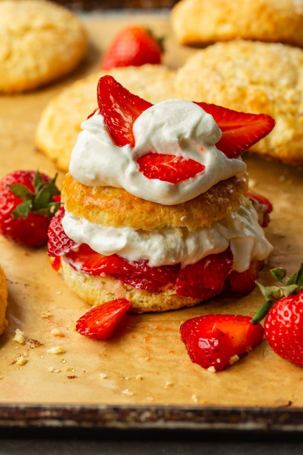 Homemade Strawberry Shortcake with Biscuits Recipe - Oh Sweet Basil