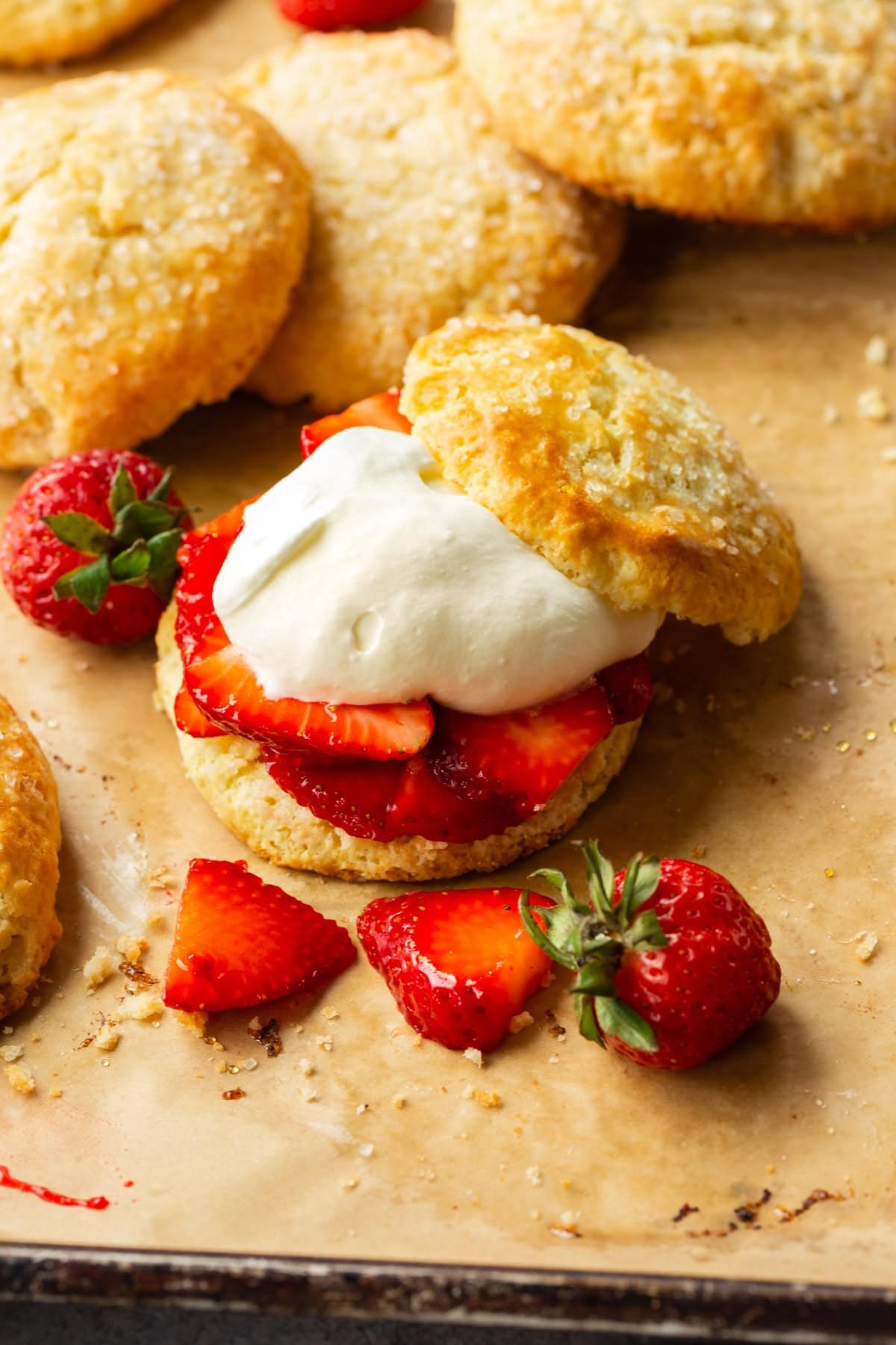 Homemade Strawberry Shortcake with Biscuits Recipe - Oh Sweet Basil