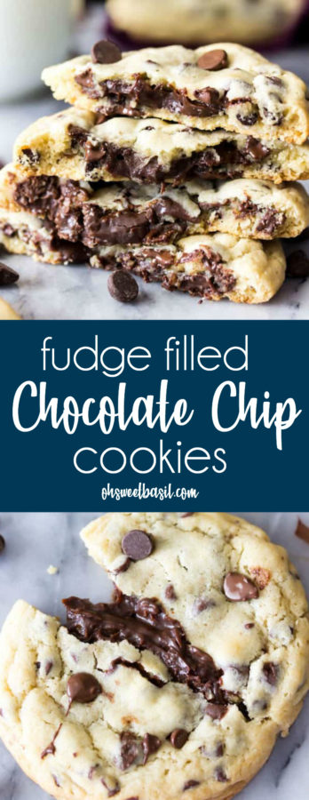 Fudge Filled Chocolate Chip Cookies