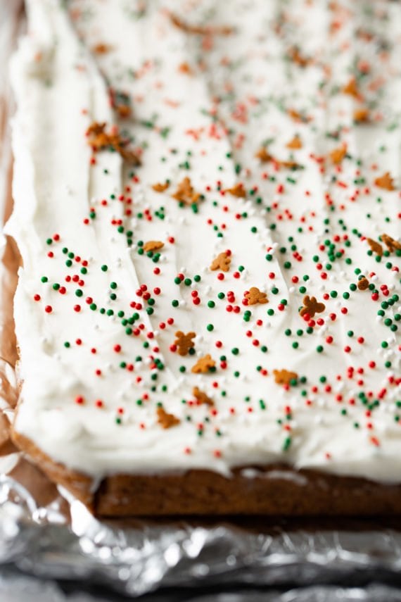 Gingerbread Bars with Cream Cheese Frosting - Oh Sweet Basil