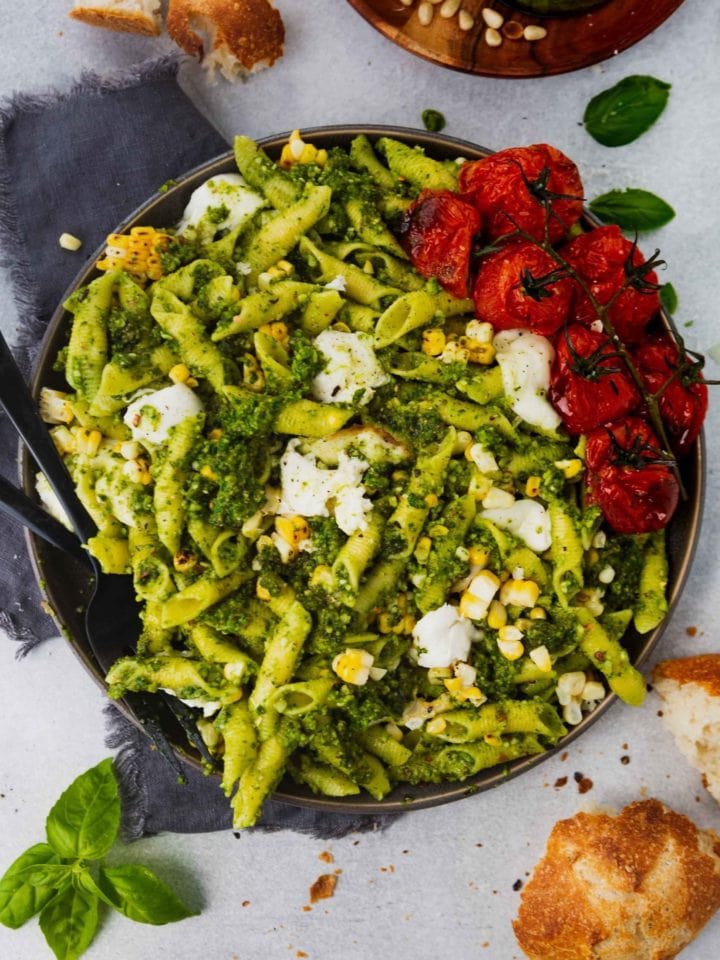 Cheesy Pesto Pasta Recipe (Ready in 20 Minutes!) - Oh Sweet Basil