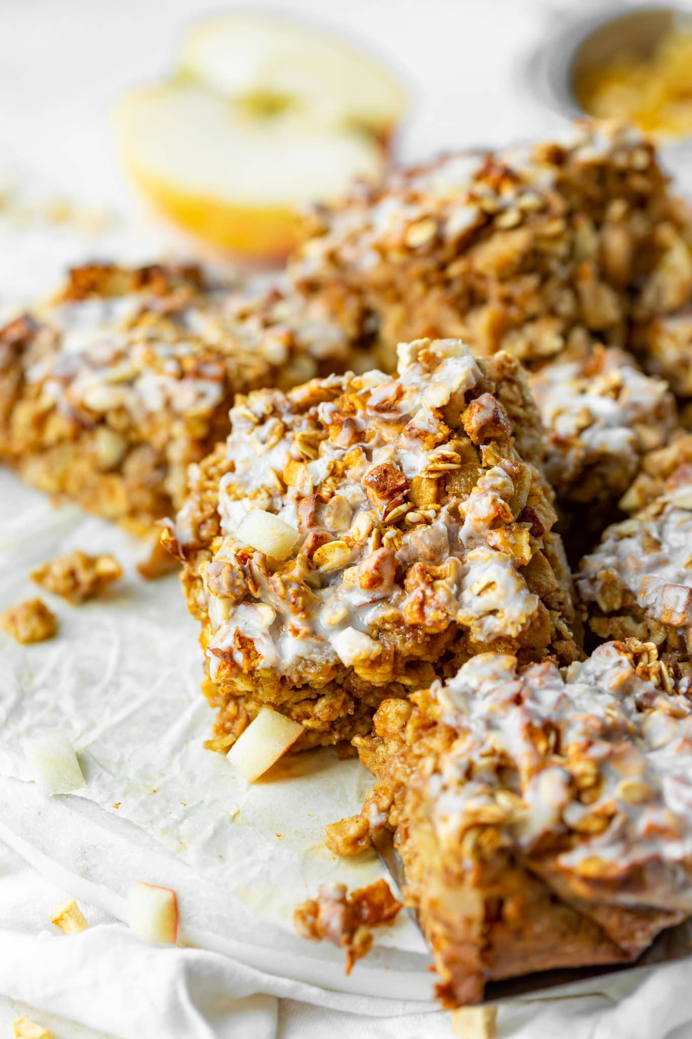 Healthy Apple Fritter Baked Oatmeal - Oh Sweet Basil
