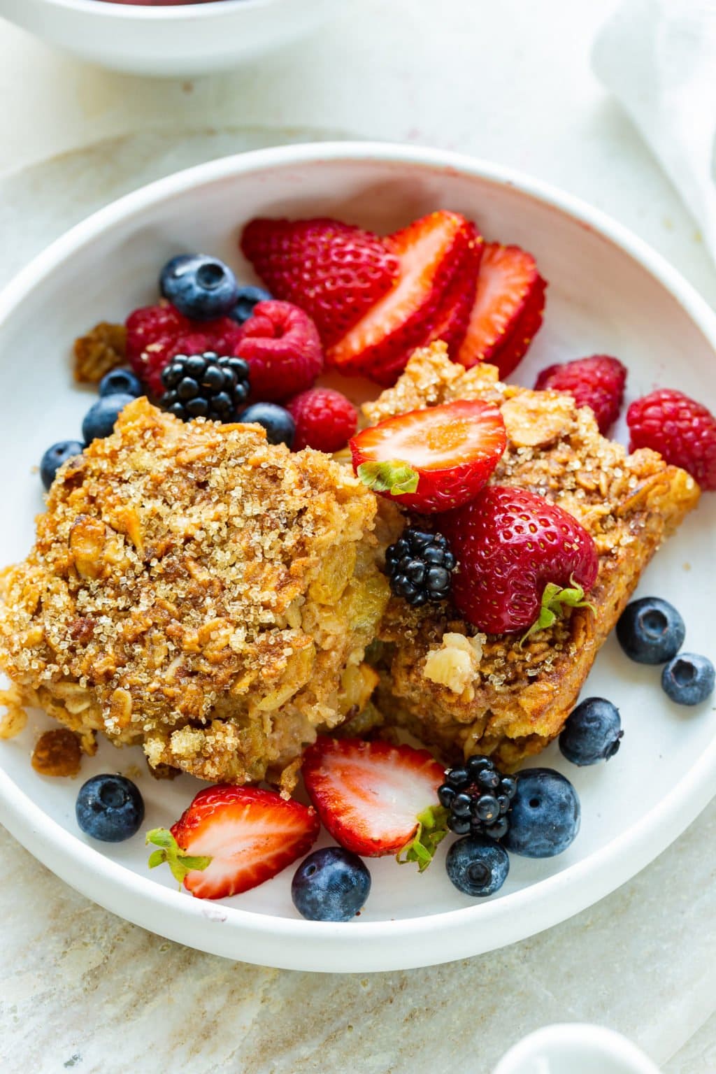 Creme Brulee Amish Baked Oatmeal - Oh Sweet Basil