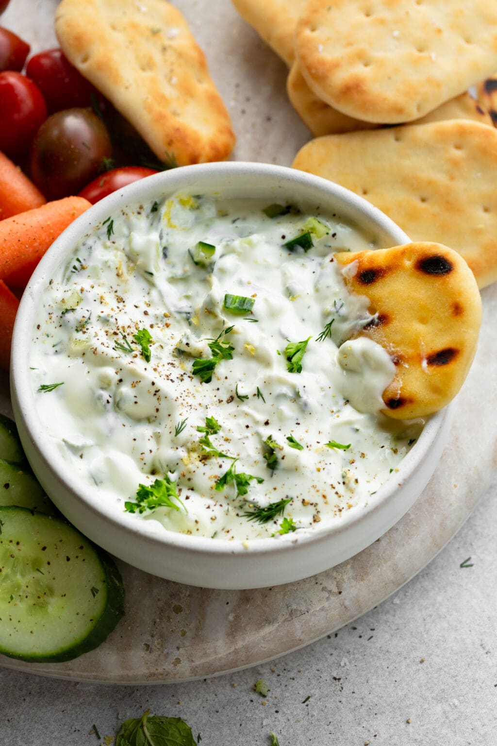 Homemade Tzatziki Sauce (Fresh, Creamy & Easy) - Oh Sweet Basil