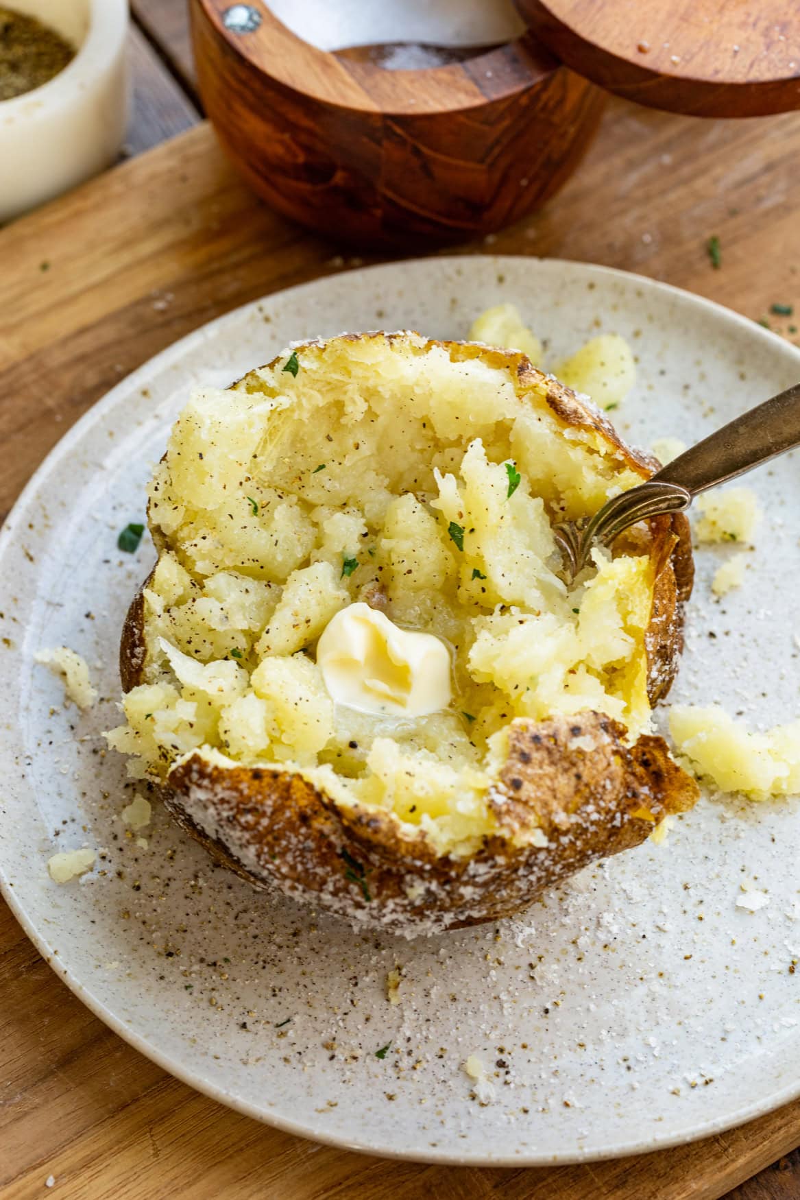How to Make Oven Baked Potatoes (with Crispy Skin!) - Oh Sweet Basil