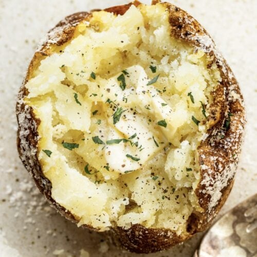How to Make Oven Baked Potatoes (with Crispy Skin!) - Oh Sweet Basil