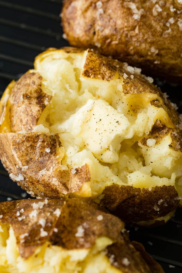 How to Make Oven Baked Potatoes (with Crispy Skin!) - Oh Sweet Basil