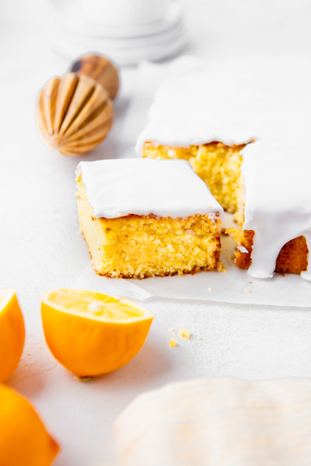 Glazed Lemon Snack Cake - Oh Sweet Basil