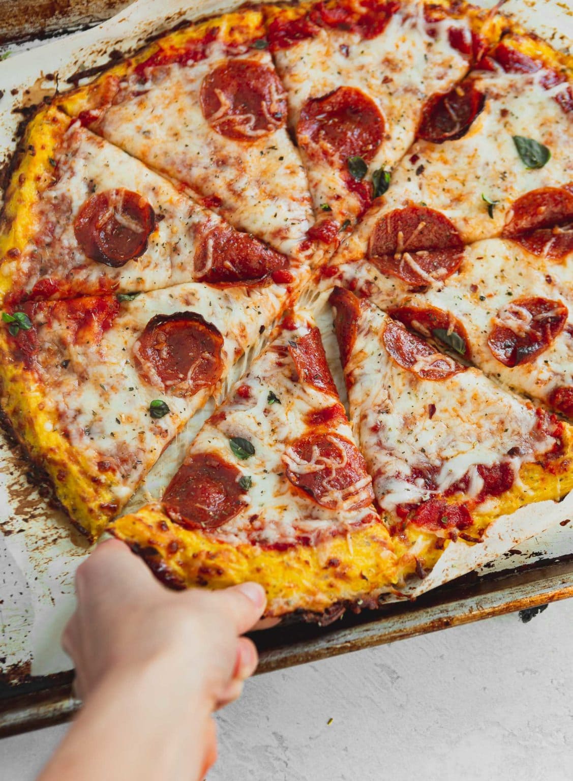 Keto Pizza with Spaghetti Squash Crust - Oh Sweet Basil