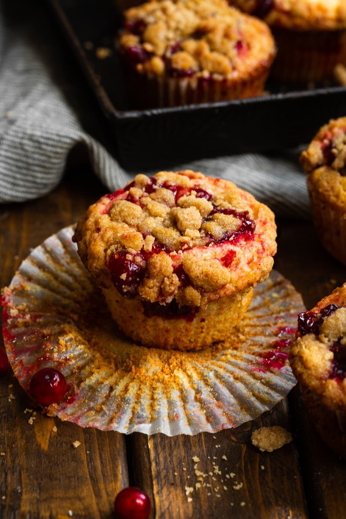Leftover Cranberry Sauce Muffins with Streusel Topping [+Video]