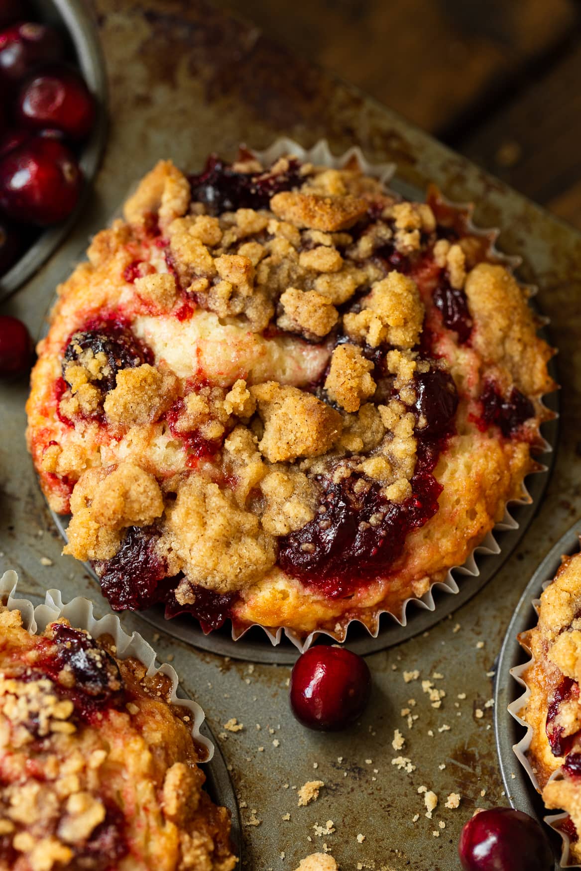 Leftover Cranberry Sauce Muffins with Streusel Topping [+Video]