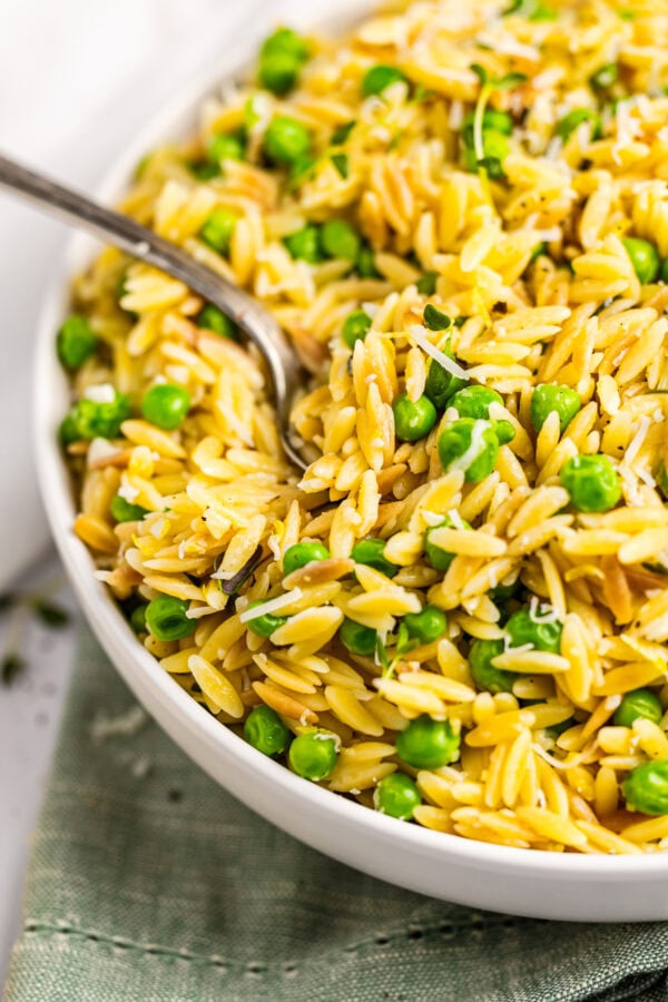 Lemon Orzo with Parmesan & Peas (Quick and Easy!)