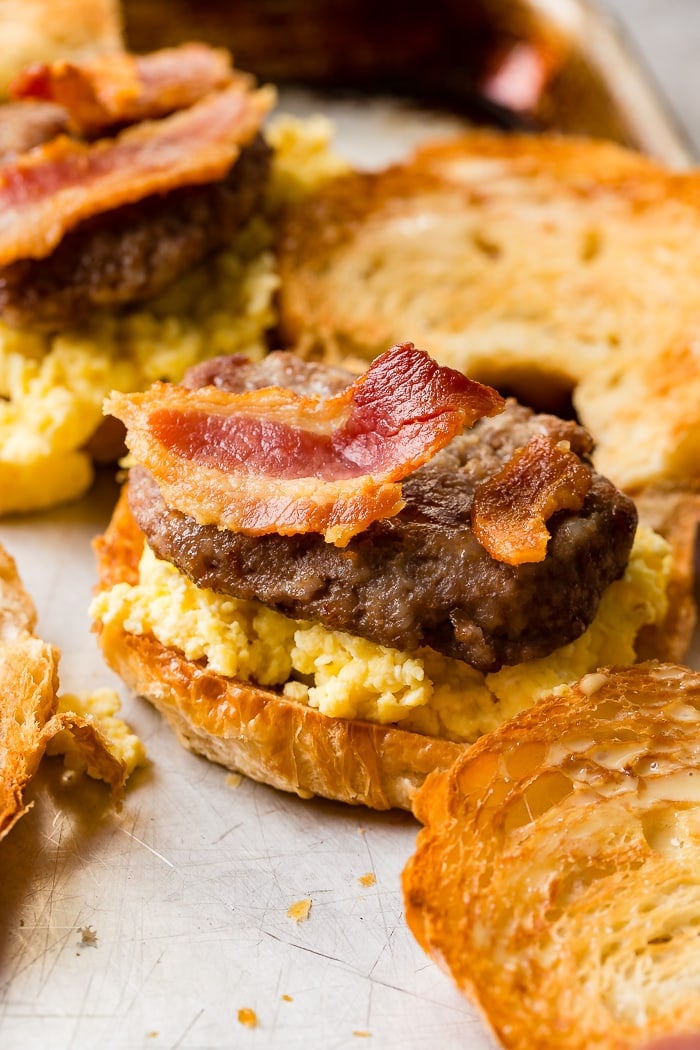 Bacon, Egg & Cheese Breakfast Croissant Sandwiches