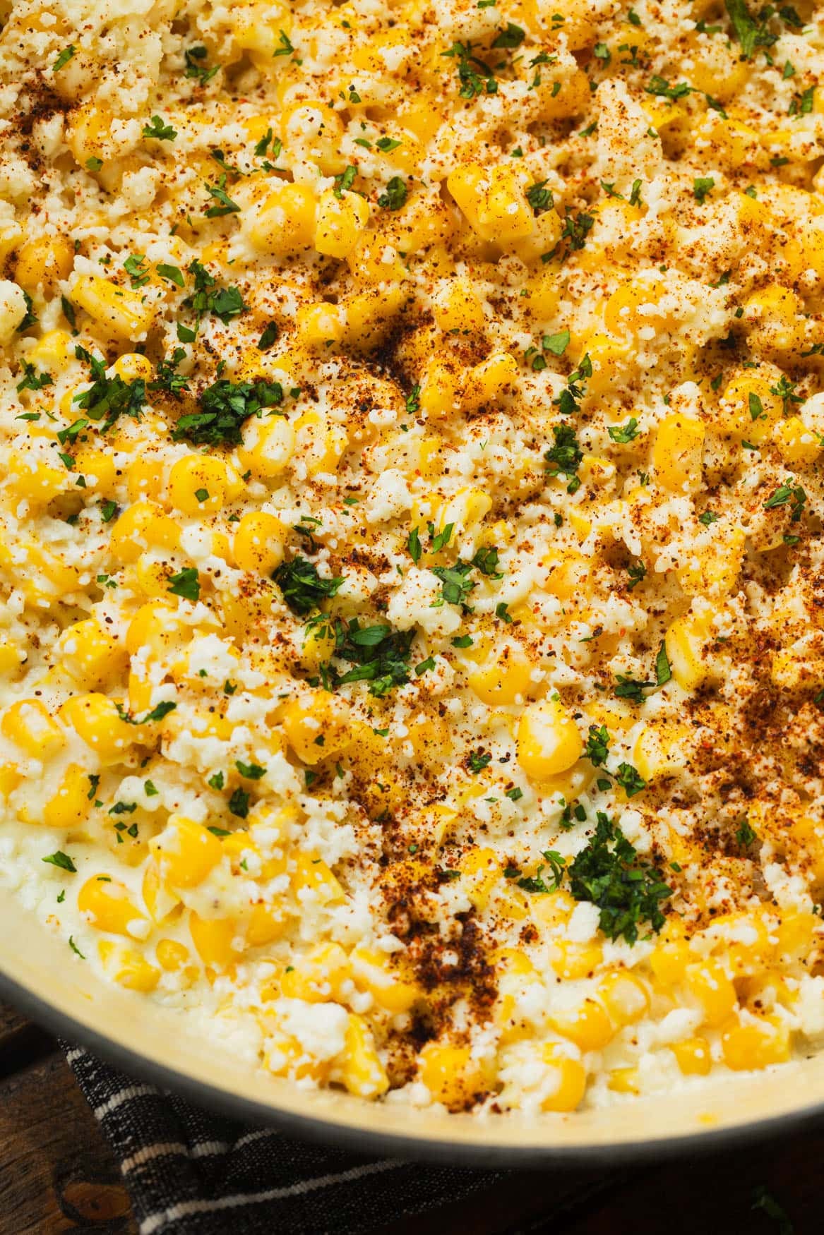 10 Minute One Skillet Creamed Mexican Street Corn