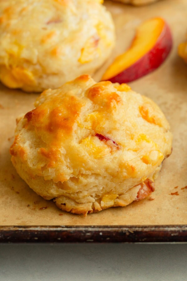 Summer Buttermilk Peach Biscuits