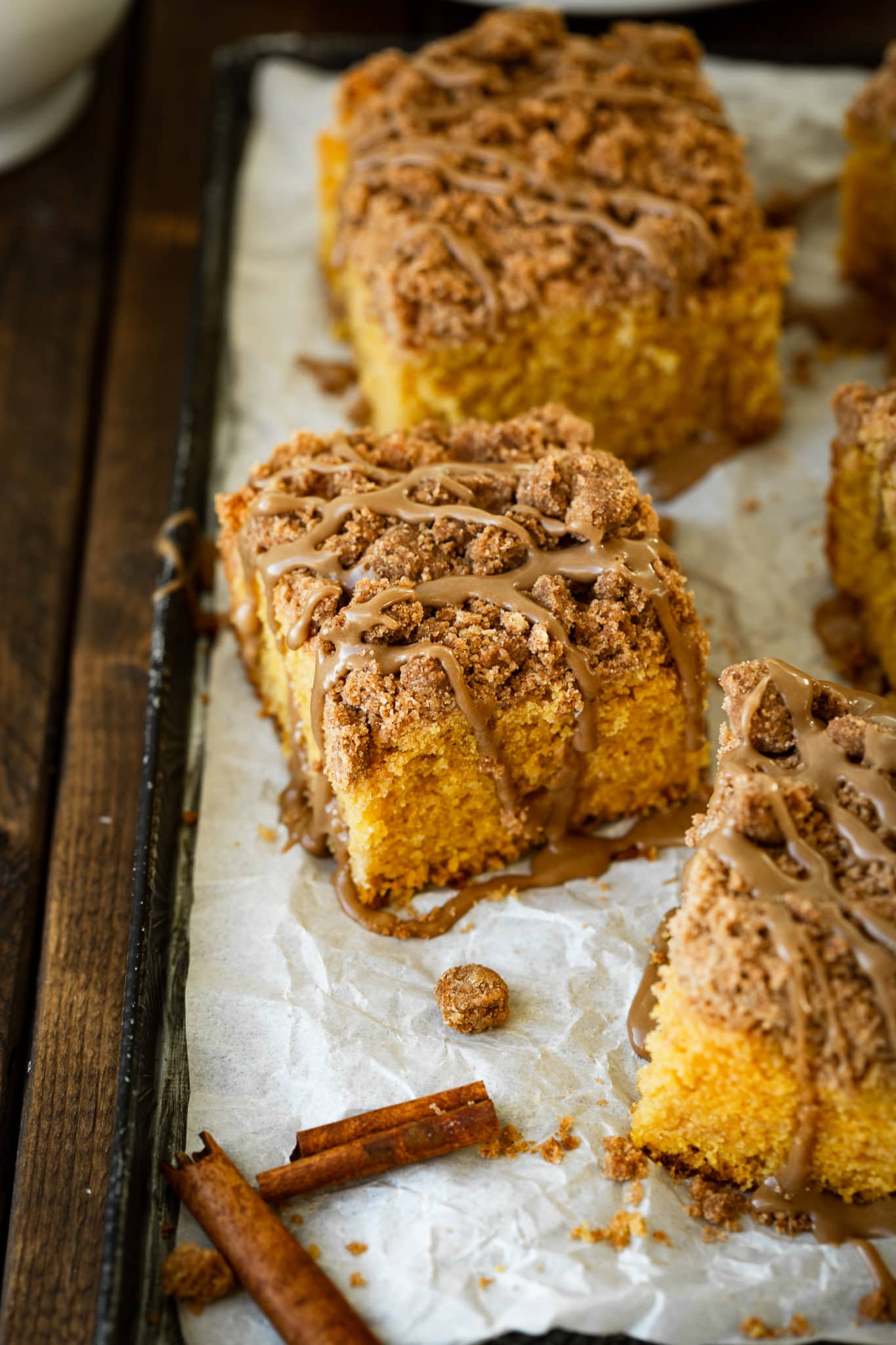 Cinnamon Crumb Pumpkin Coffee Cake Recipe - Oh Sweet Basil
