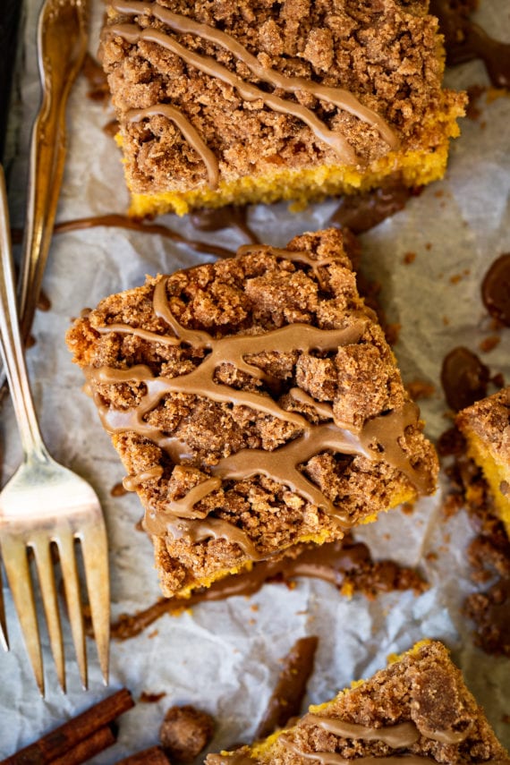 Cinnamon Crumb Pumpkin Coffee Cake Recipe - Oh Sweet Basil