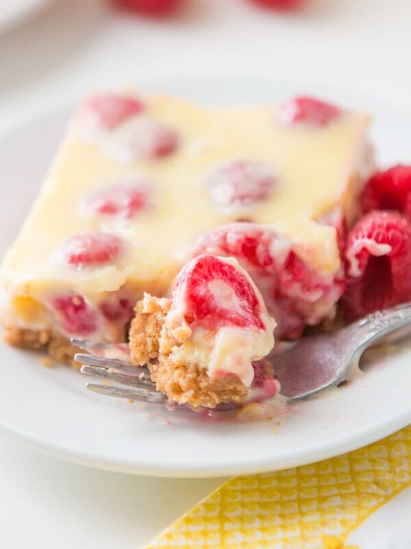 Swirled Raspberry Lemon Cheesecake Bars - Oh Sweet Basil