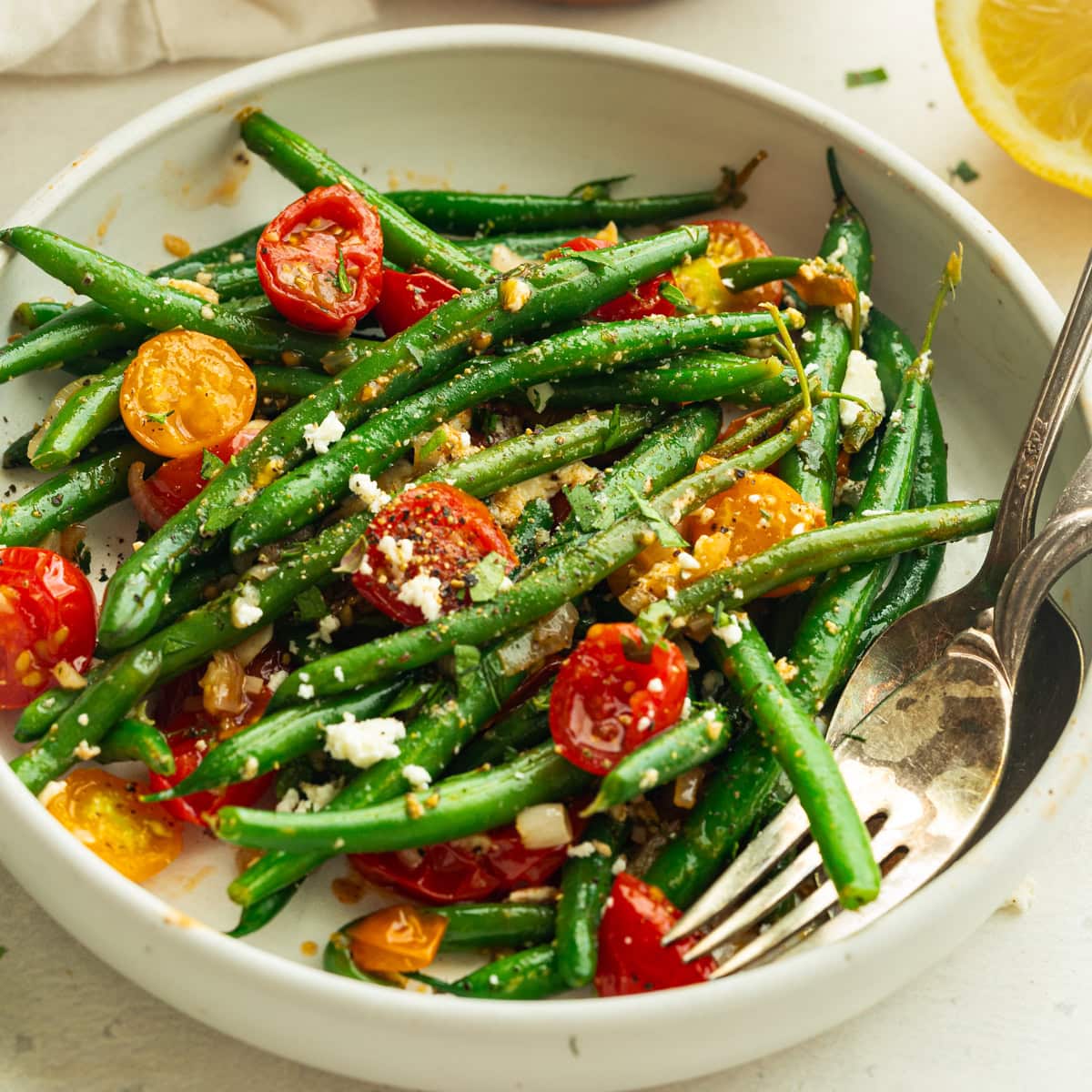 Sautéed Green Beans and Cherry Tomatoes